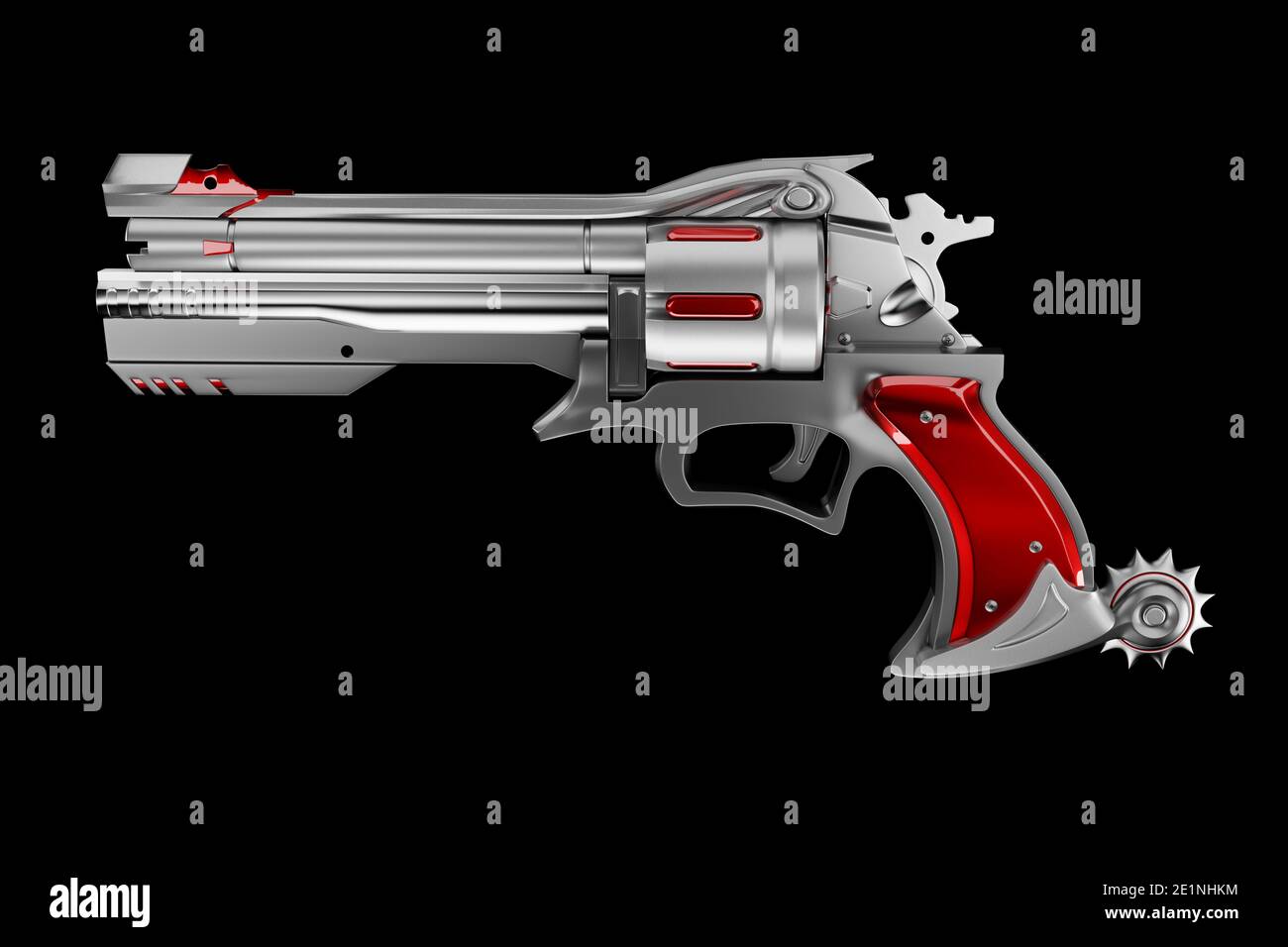 Pistol, Revolver, 3D rendering, isolated on black background Stock ...