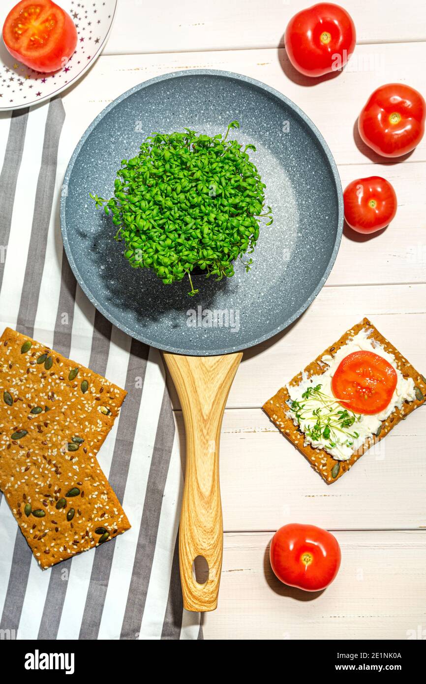 Flat lay healthy food hi-res stock photography and images - Alamy