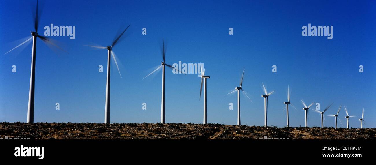 Spinning Wind Turbines Stock Photo - Alamy