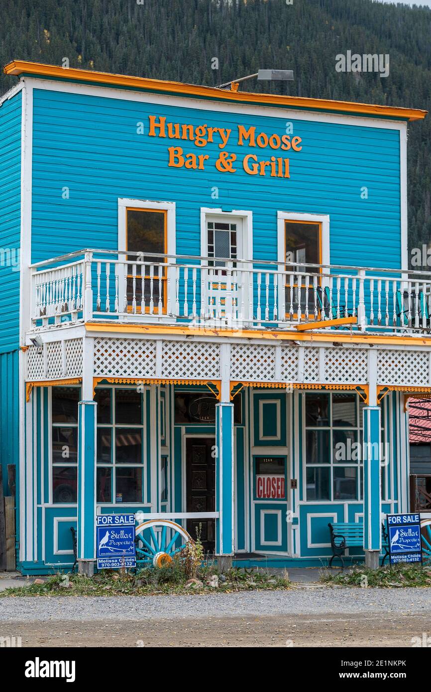The Hungry Moose Bar & Grill building in Silverton, Colorado, USA Stock ...