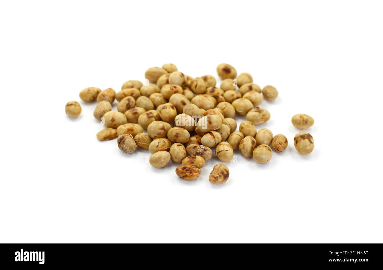 Roasted soybeans (soy nuts) isolated on white background Stock Photo ...
