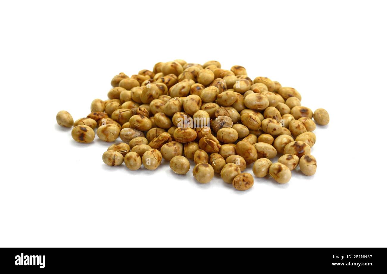 Roasted soybeans (soy nuts) isolated on white background Stock Photo ...