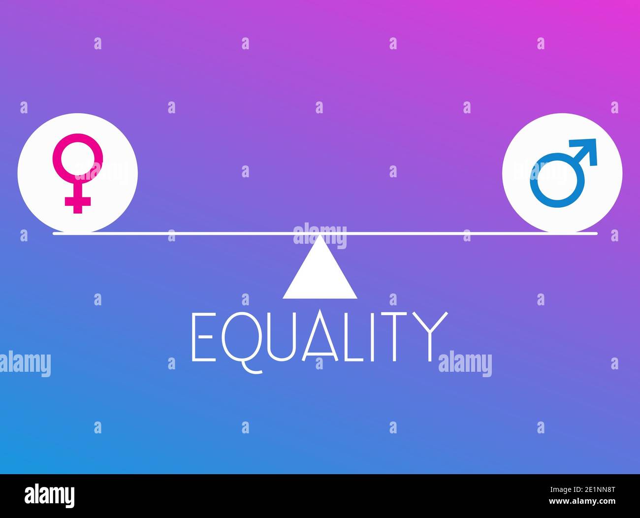 Gender Equality Concept icon. Pink and Blue gender logos. Equality ...