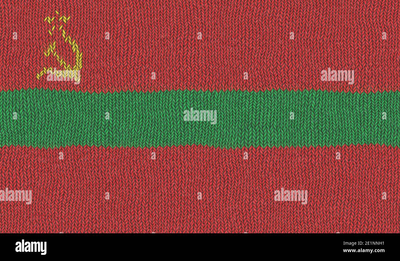 Illustration of a Knitted Flag of Transnistria Stock Photo - Alamy