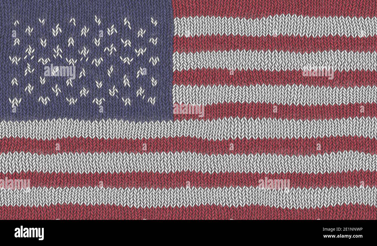 Illustration of a Knitted Flag of United States Stock Photo - Alamy