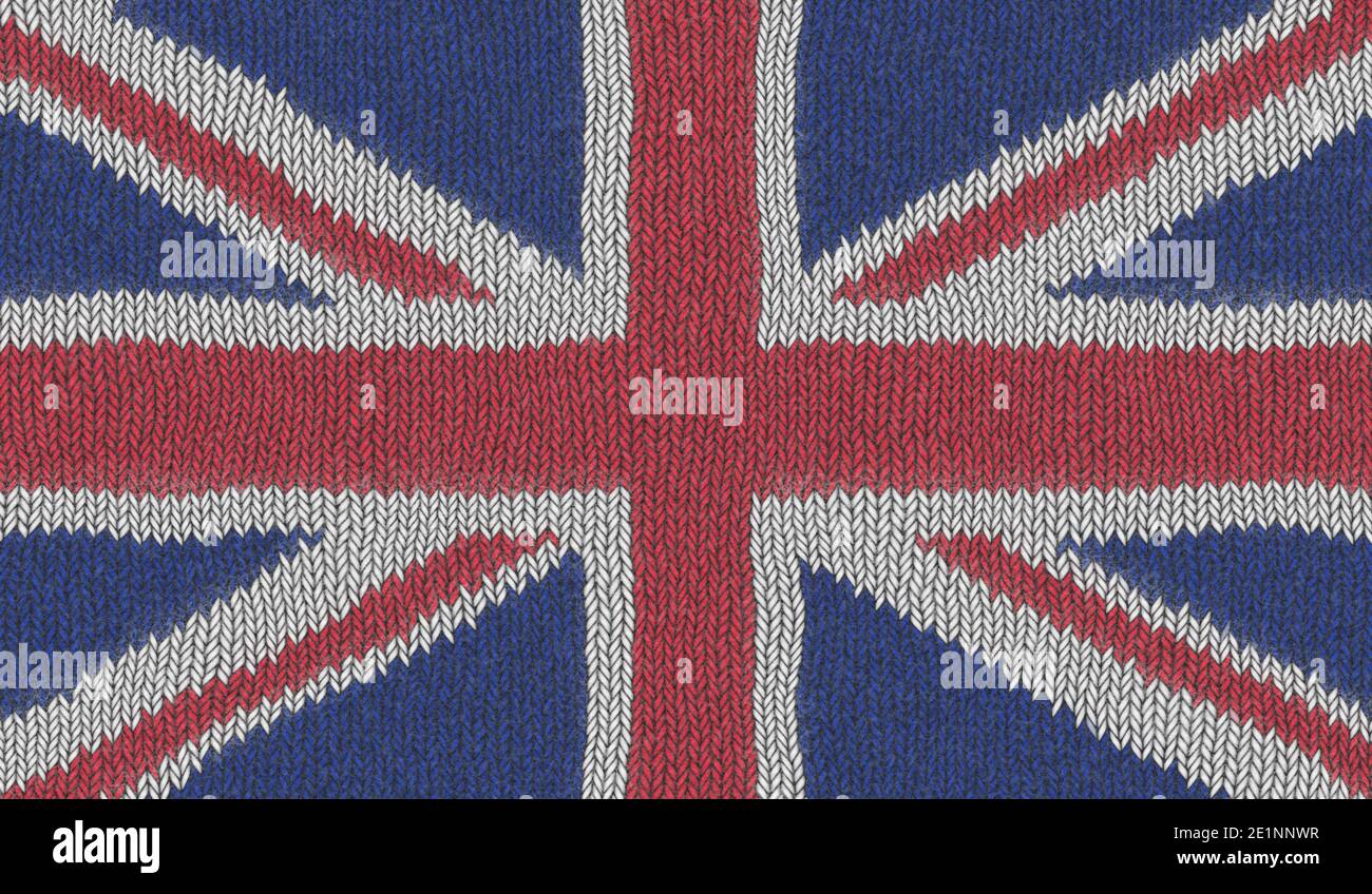Illustration of a Knitted Flag of United Kingdom Stock Photo - Alamy