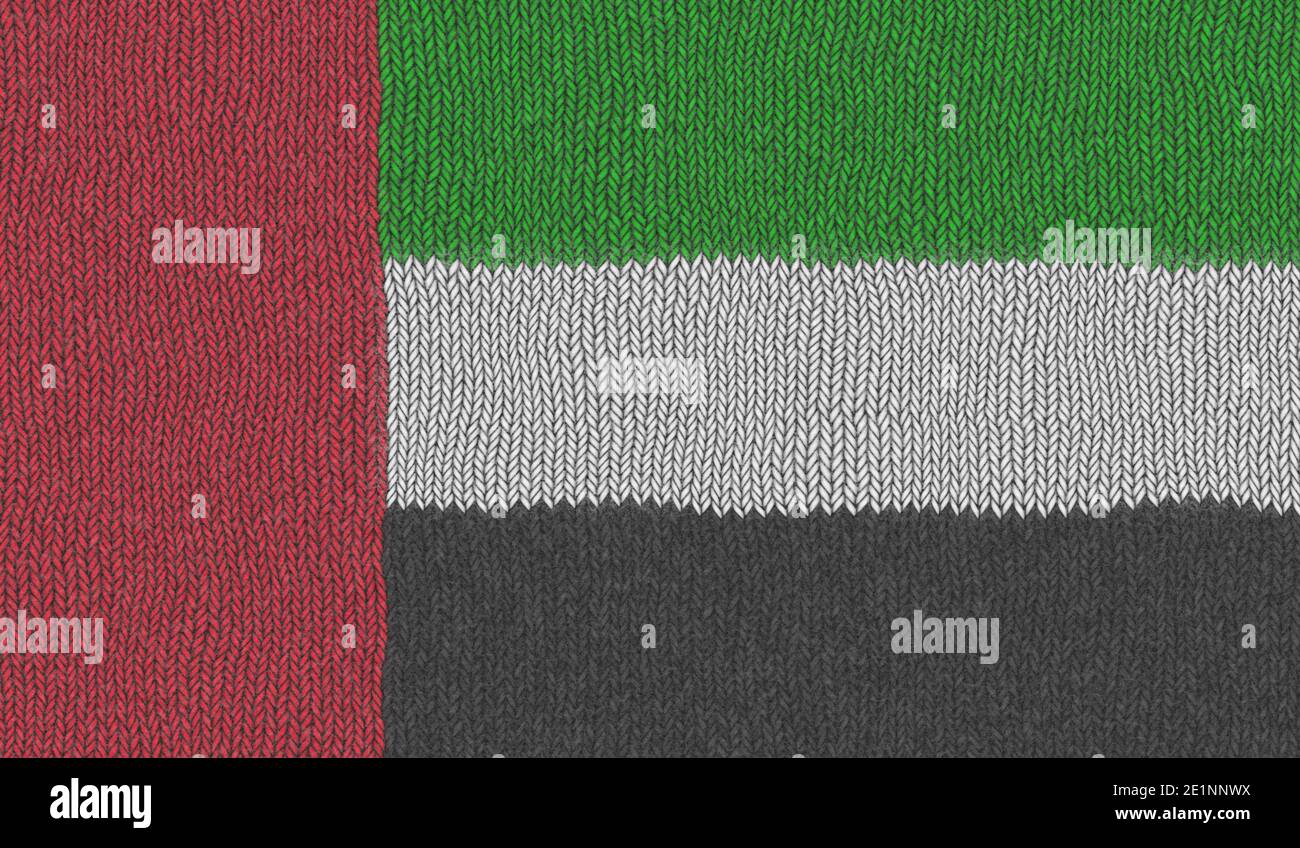 Illustration of a Knitted Flag of United Arab Emirates Stock Photo - Alamy