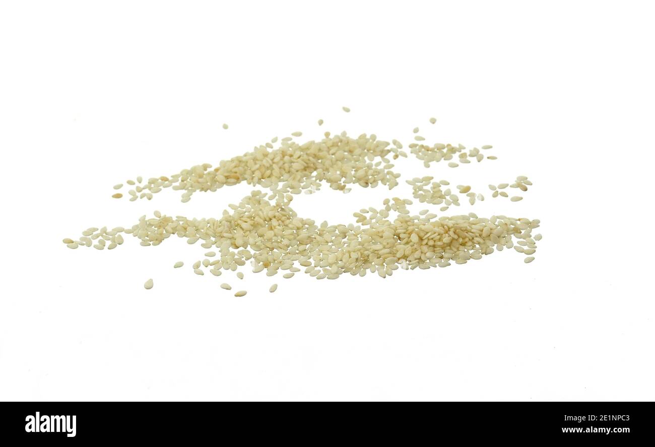 A sesame seeds isolated on a white background Stock Photo - Alamy