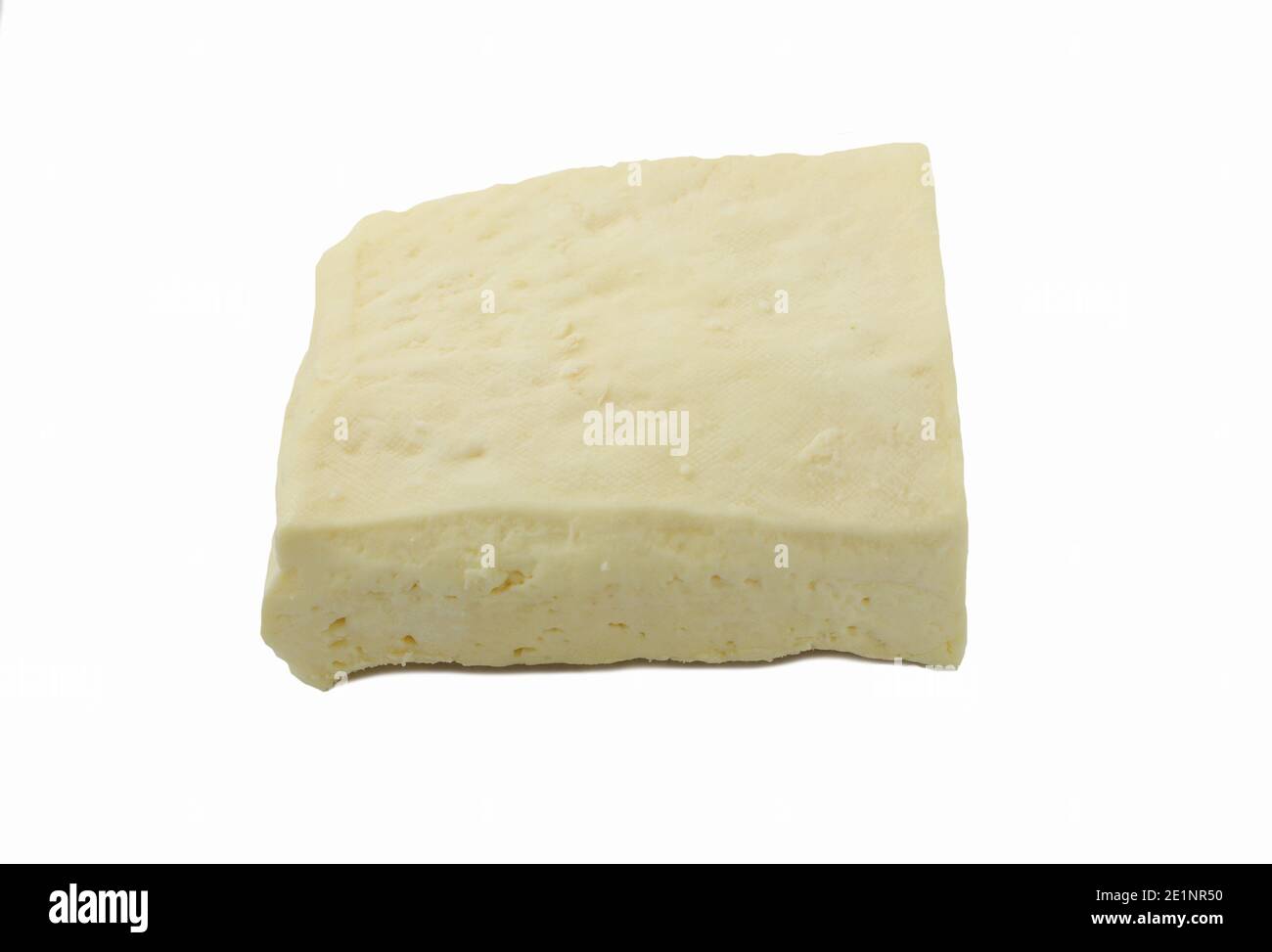 white full-fat cheese isolated on white Stock Photo - Alamy
