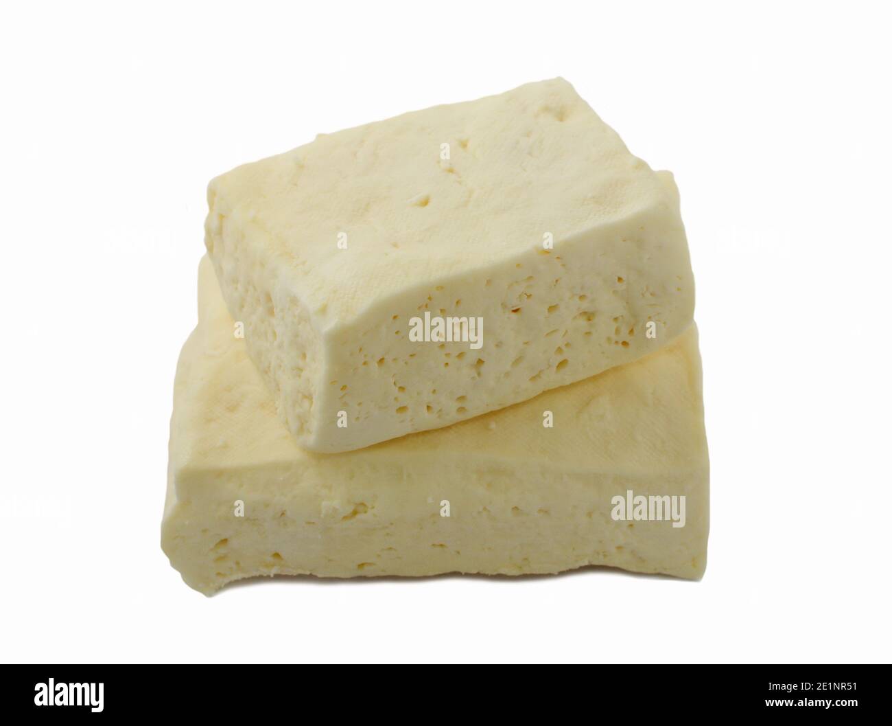 white full-fat cheese isolated on white Stock Photo - Alamy