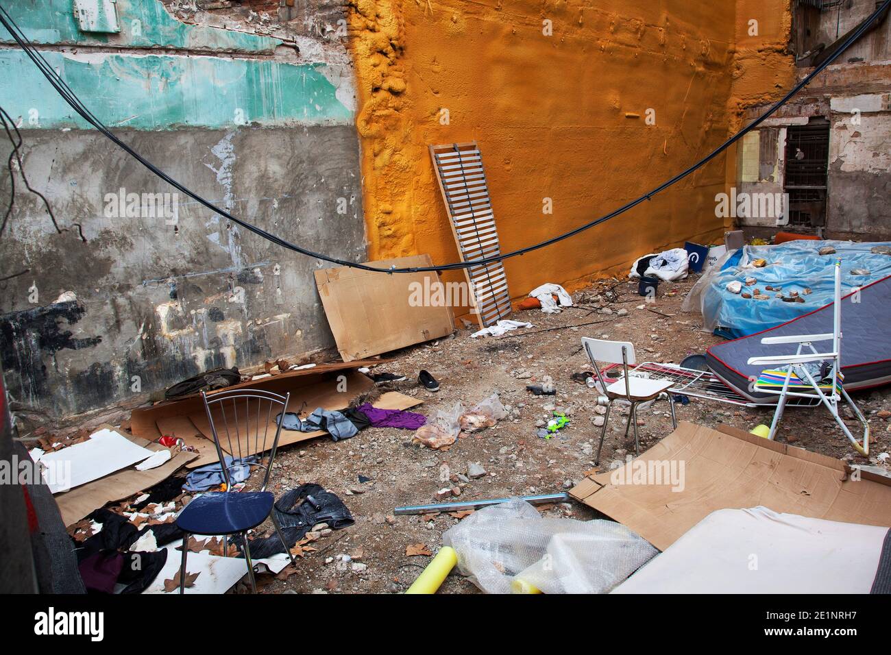 Plot of land being used by squatters, Barcelona, Spain Stock Photo - Alamy