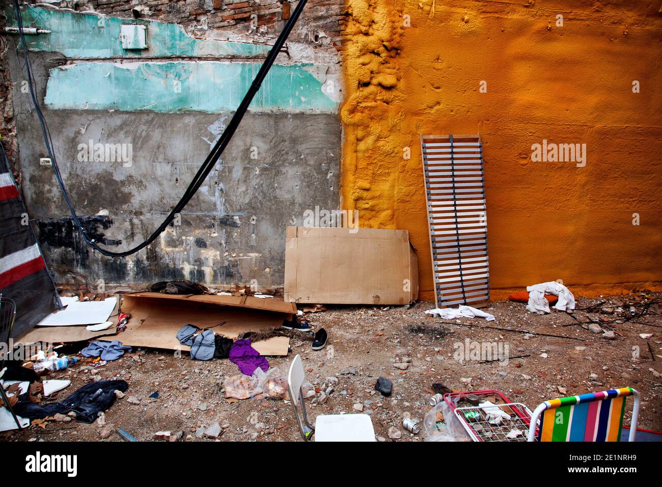 Plot of land being used by squatters, Barcelona, Spain Stock Photo - Alamy