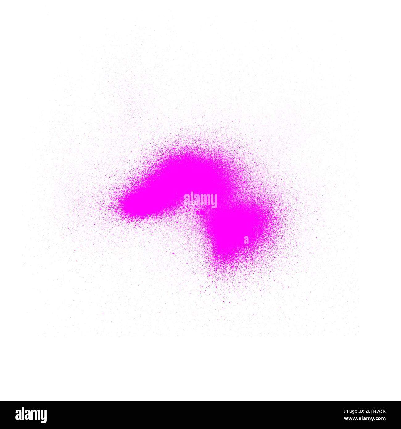 Abstract pink paint splash with drops. Pink spray brush for painting ...