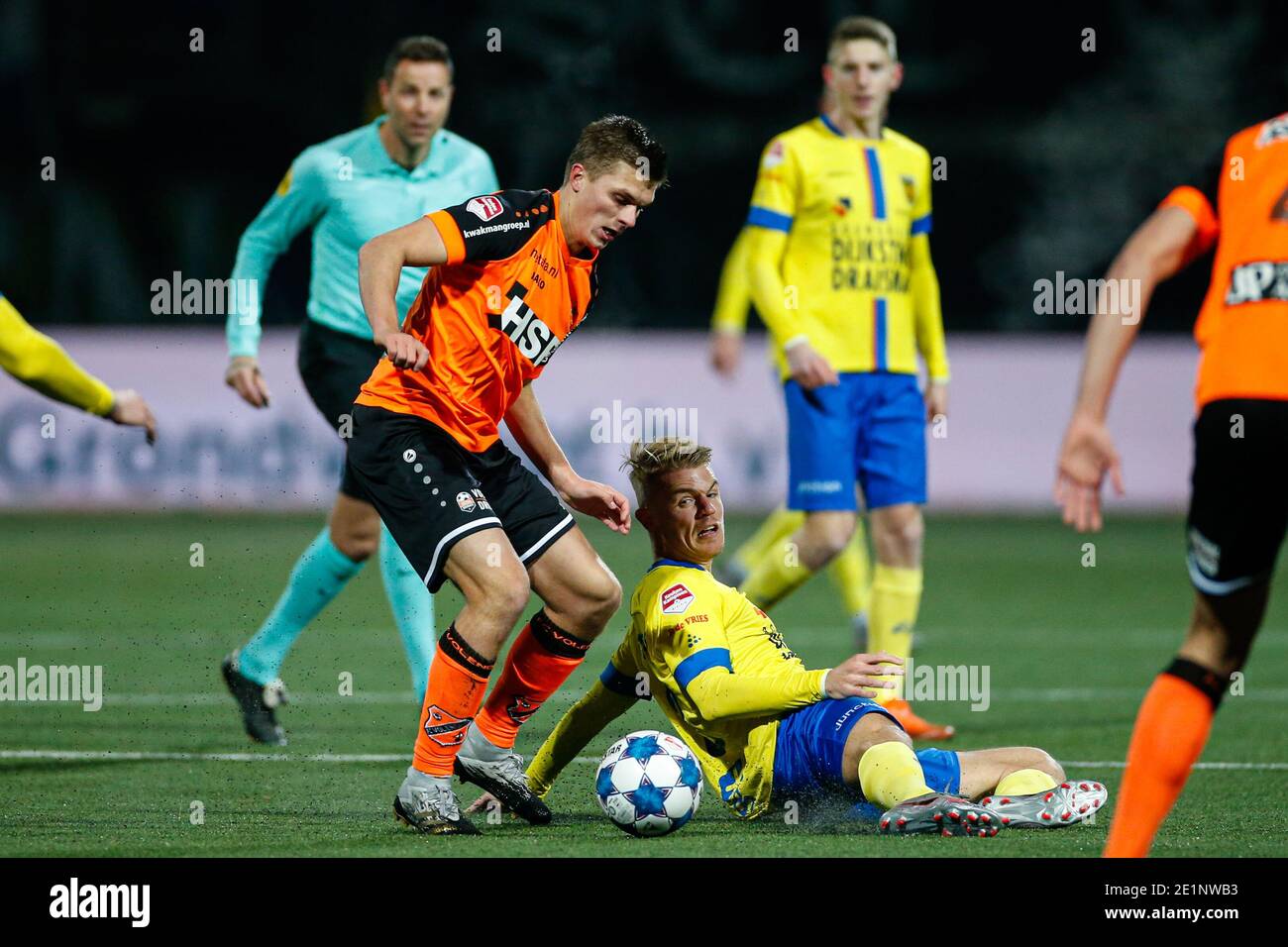 LEEUWARDEN, NETHERLANDS - JANUARY 8: Alex Plat of FC Volendam, Jamie ...