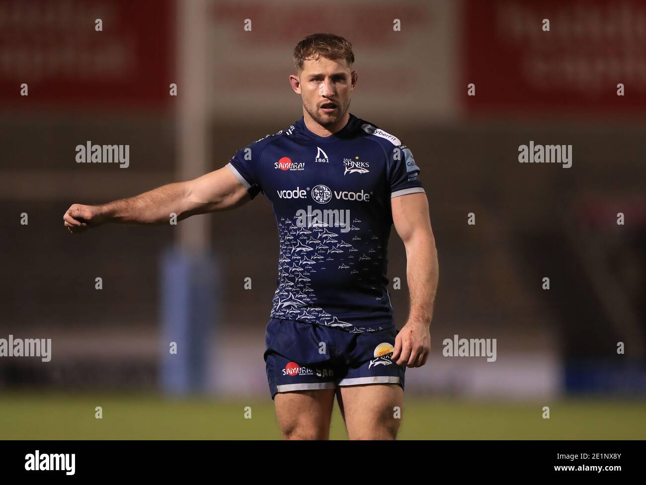 Sale Sharks' Sam Hill during the Gallagher Premiership match at the AJ ...