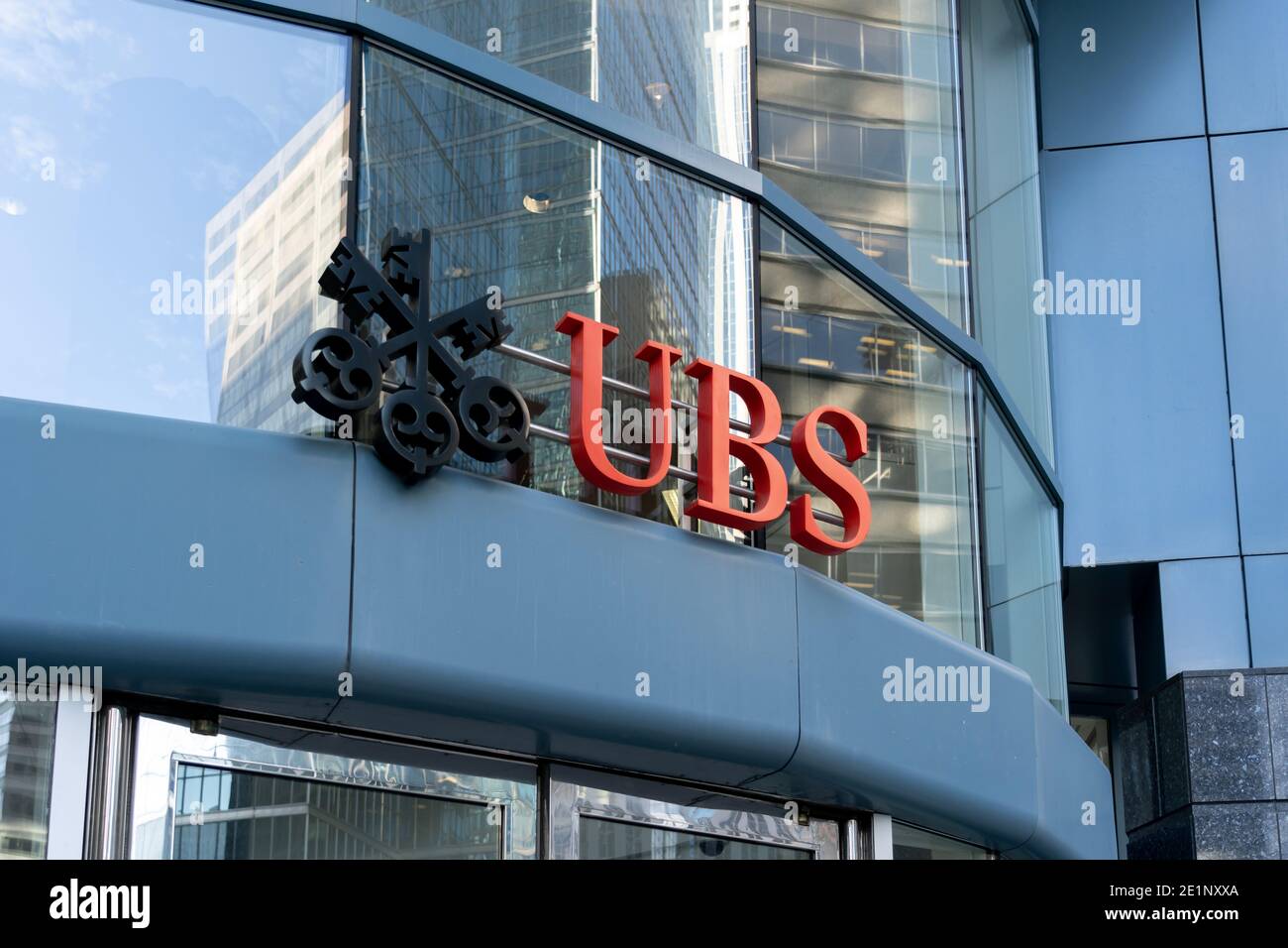 The entrance to UBS Bank Canada in Downtown Toronto, Canada Stock Photo ...