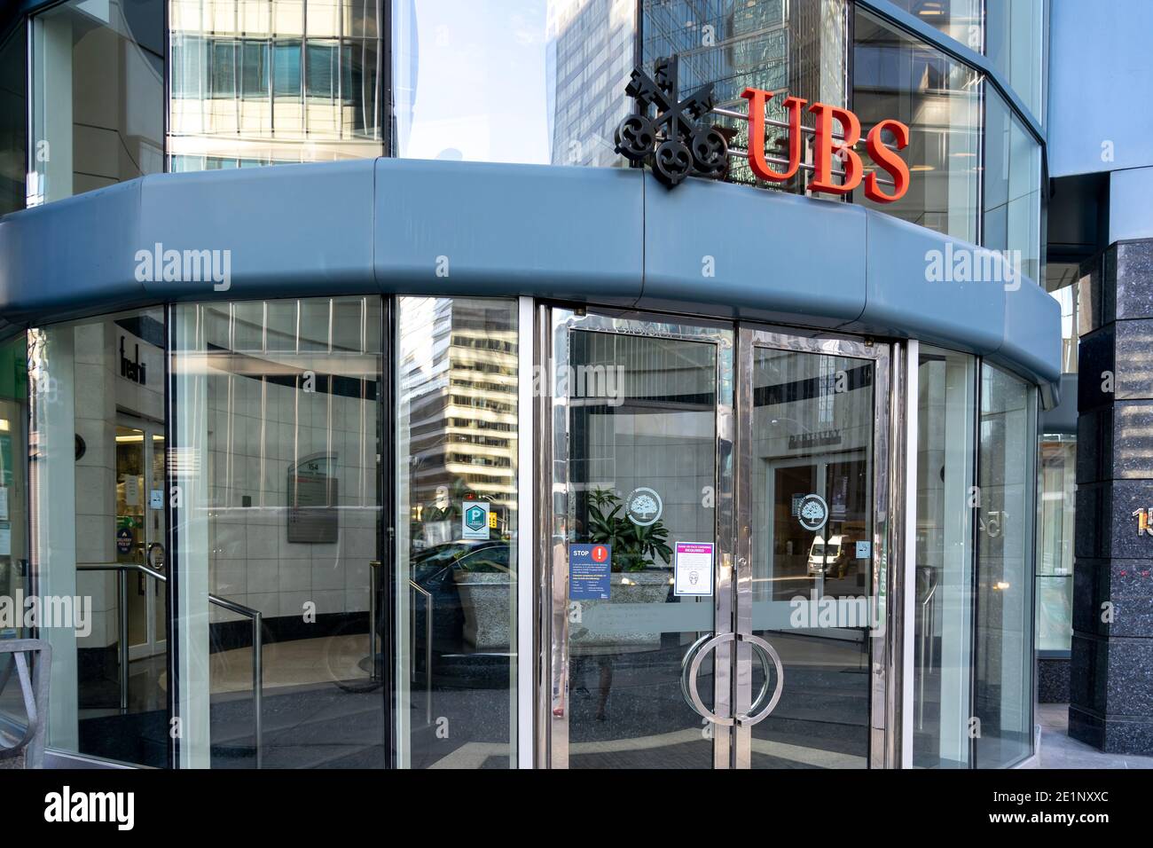 The entrance to UBS Bank Canada in Downtown Toronto, Canada Stock Photo ...