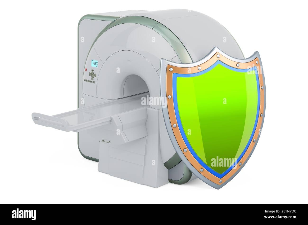 MRI Magnetic Resonance Imaging Scanner with shield, 3D rendering ...