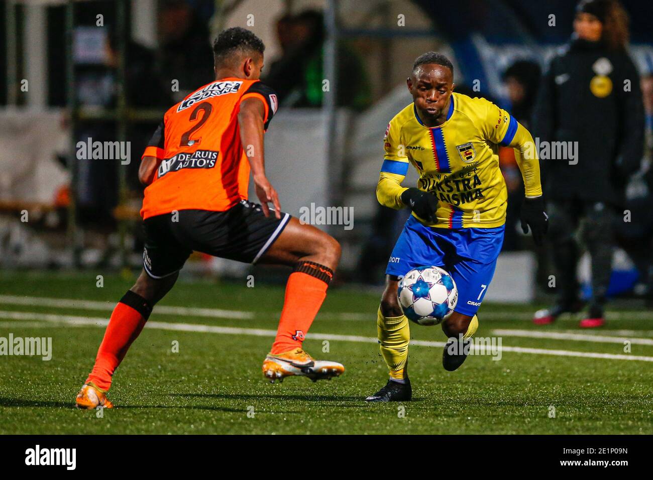 LEEUWARDEN, NETHERLANDS - JANUARY 8: Brian Plat of FC Volendam, Issa ...