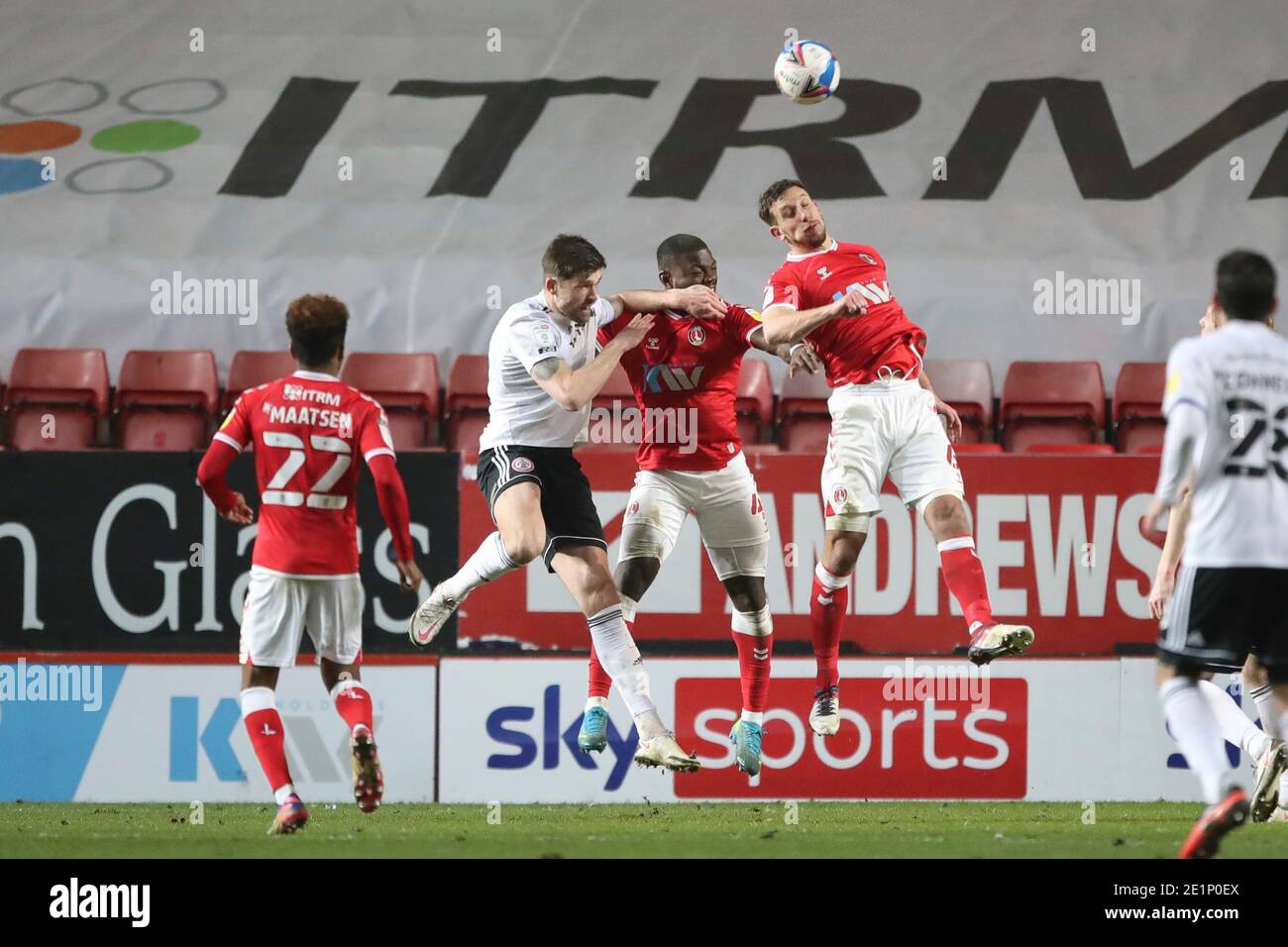 London, UK. 08th Jan, 2021. Jason Pearce of Charlton Athletic wise the ...