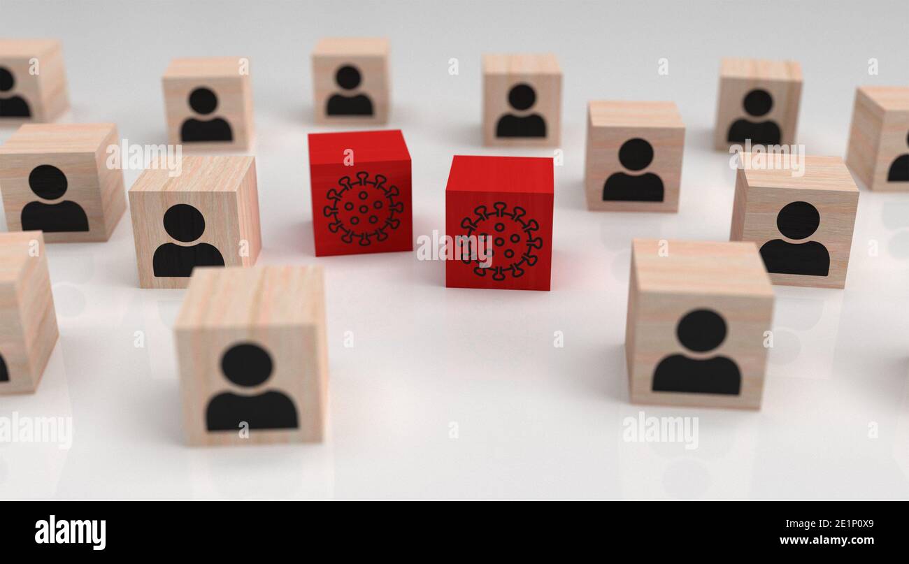 Virus infects population or superspreader concept visualized with ...