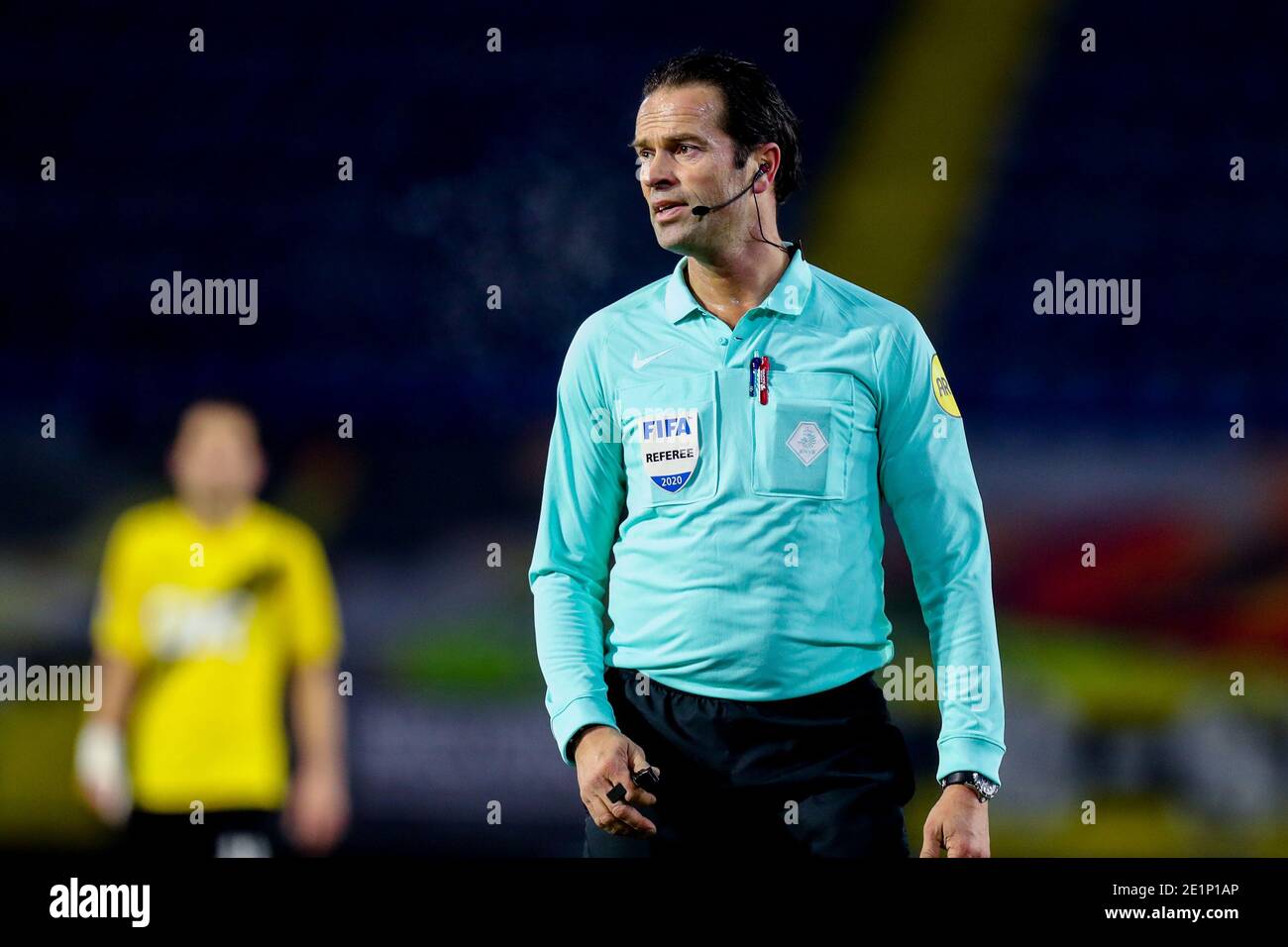 LEEUWARDEN, NETHERLANDS - JANUARY 8: L-R: referee Bas Nijhuis during ...