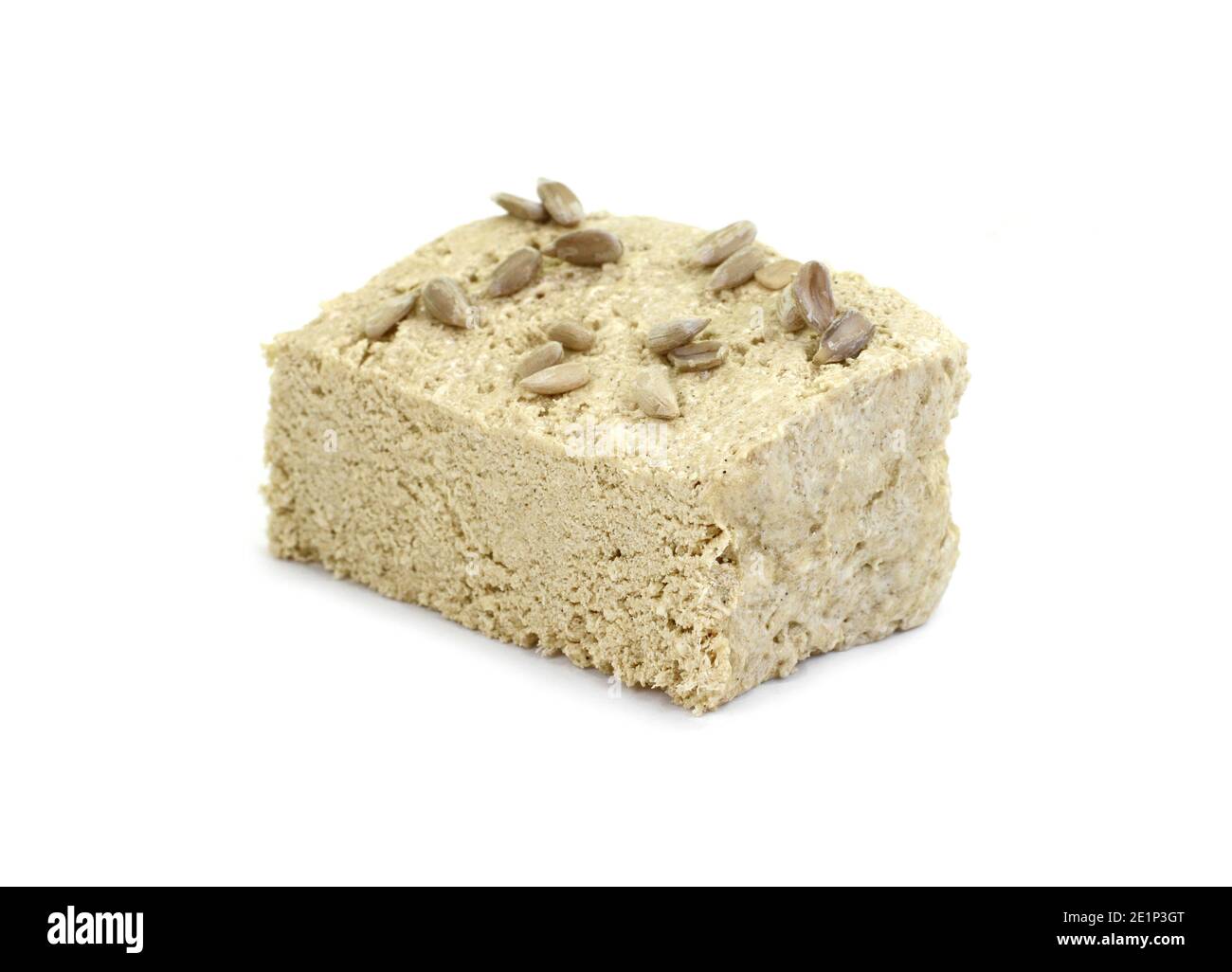 Sunflower halva isolated on white background Stock Photo - Alamy