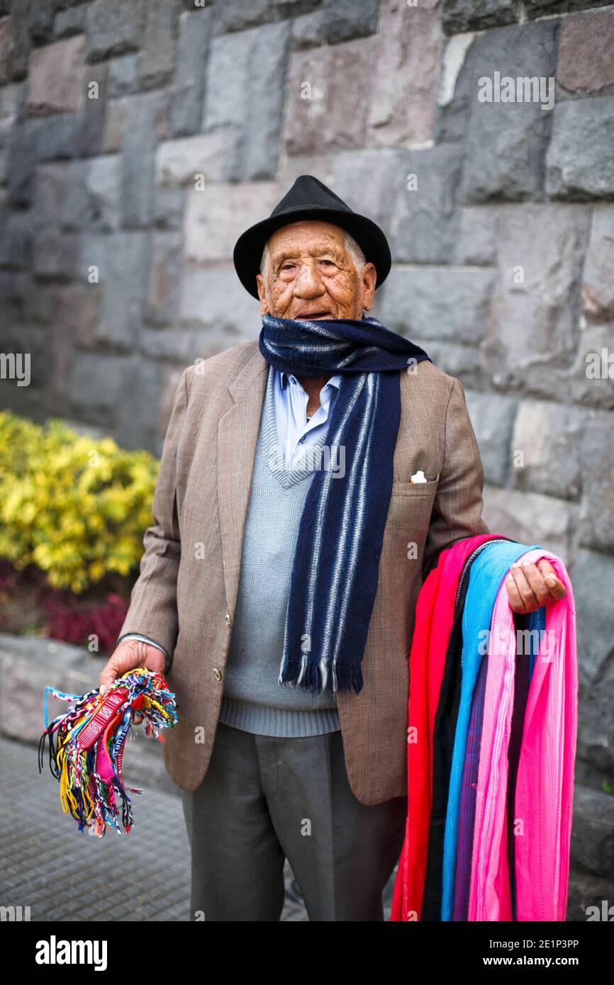 Portraits of local craft vendors in Quito, Ecuador Stock Photo - Alamy