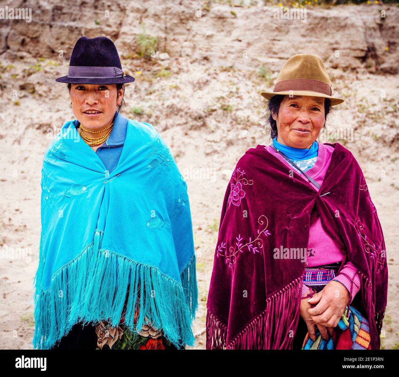 Portraits of local Ecuadorians near Quilatoa Lake, Ecuador Stock Photo ...