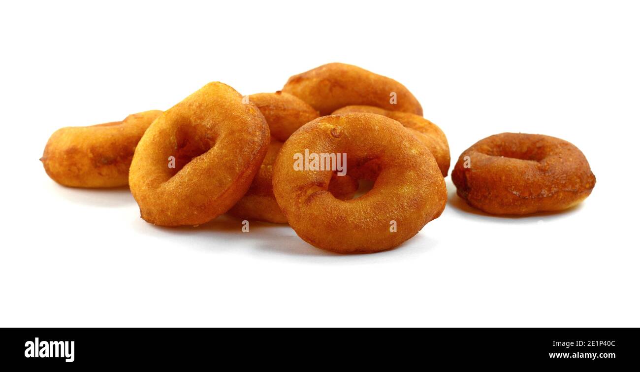 Donuts on white background Stock Photo - Alamy