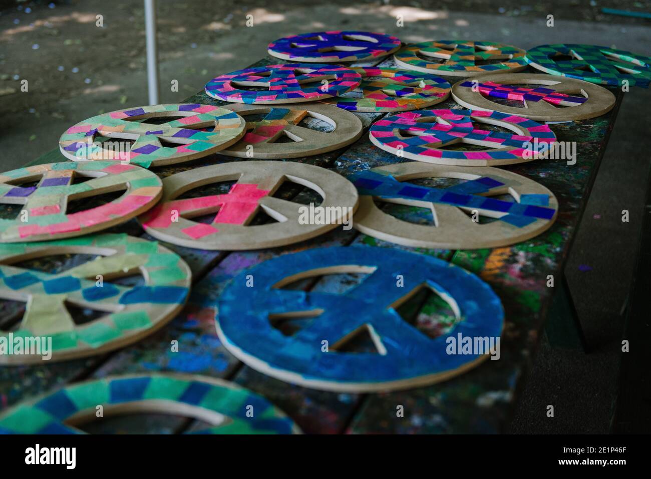 Neon Paint Splatter Peace Sign