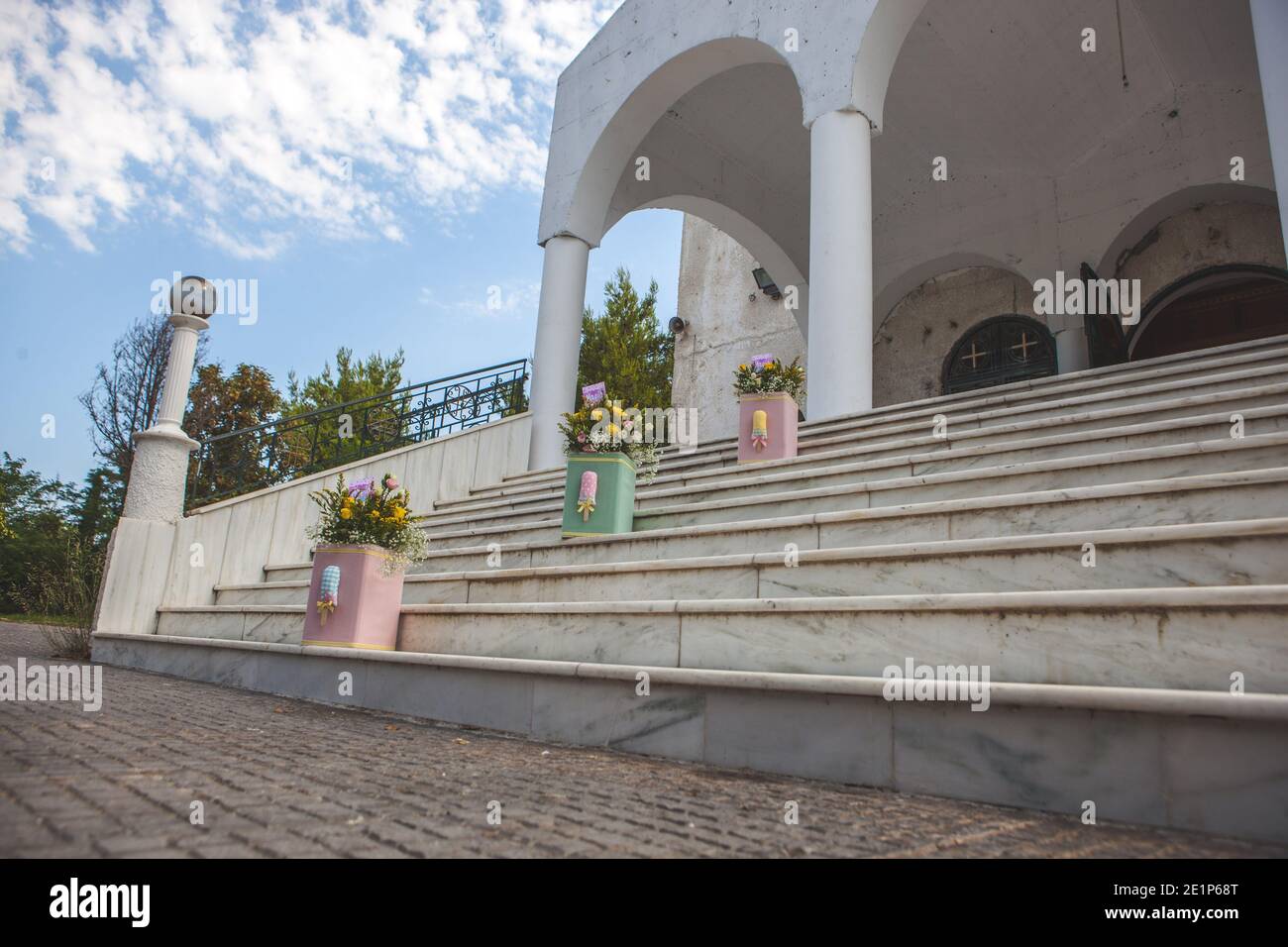 Inside and outside of orthodox church Stock Photo - Alamy