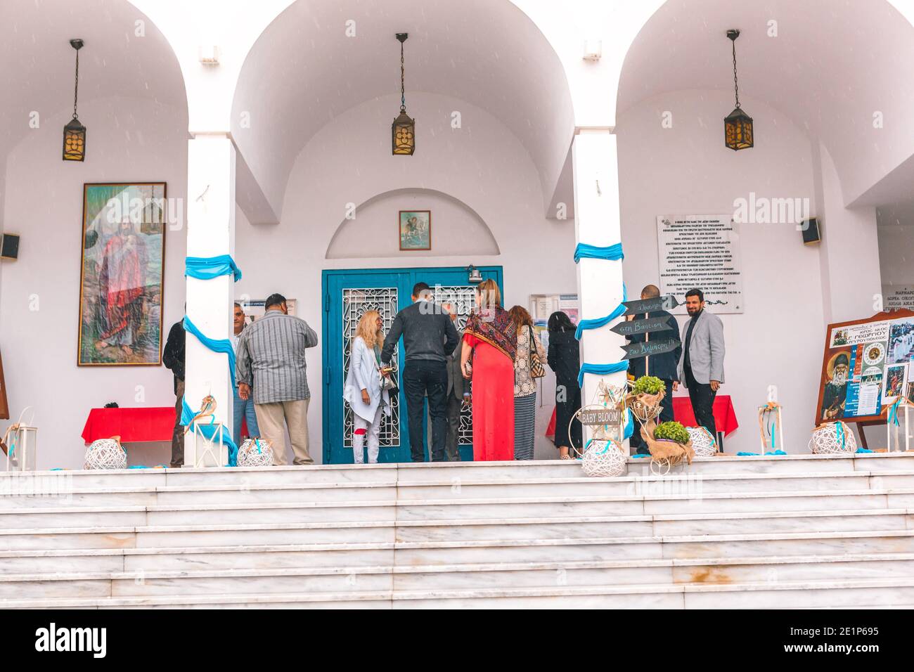 Inside and outside of orthodox church Stock Photo - Alamy