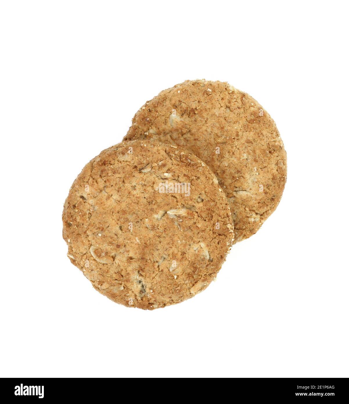 Round whole wheat biscuit, cookie with raisins isolated on white ...