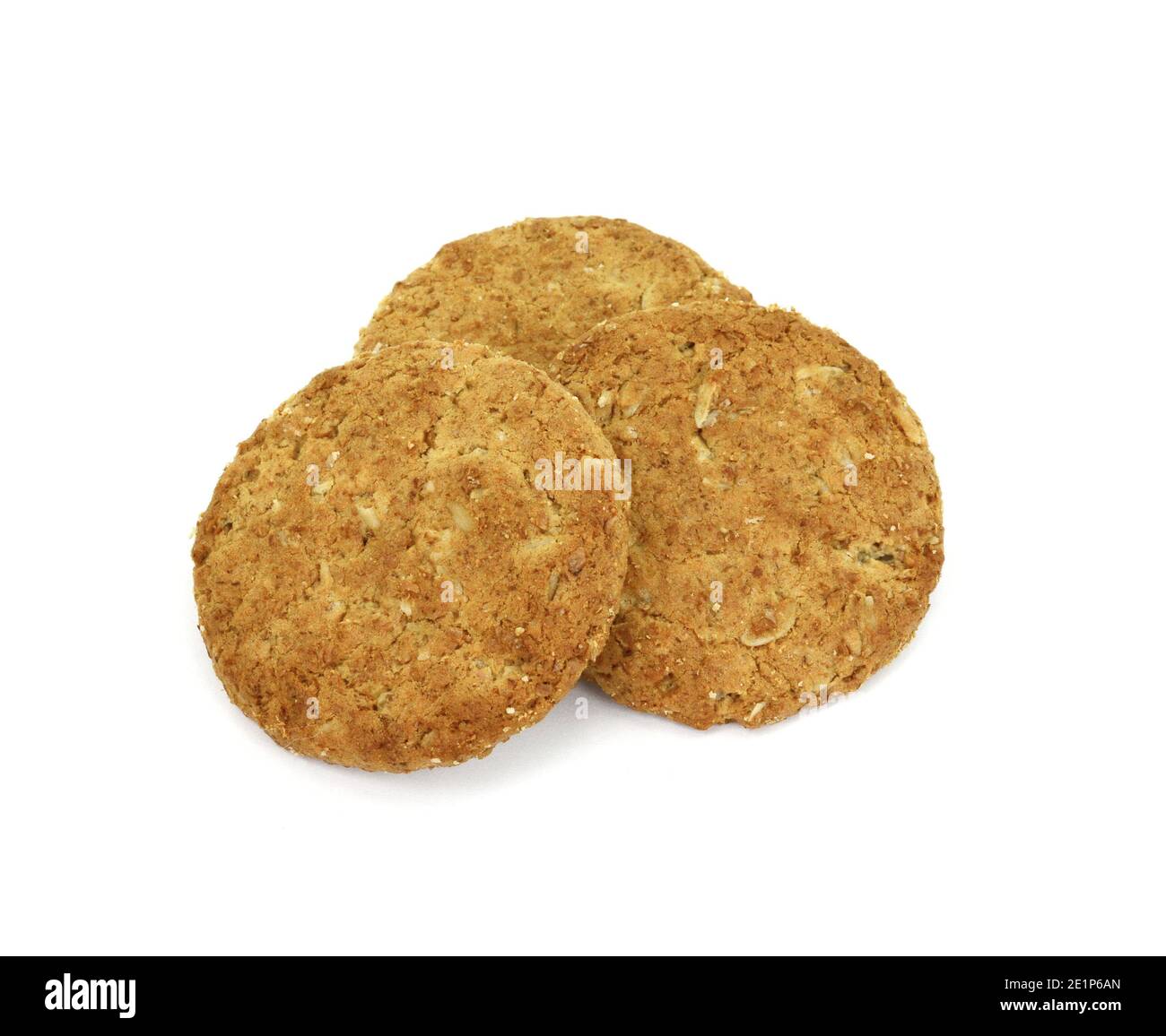 Round whole wheat biscuit, cookie with raisins isolated on white ...