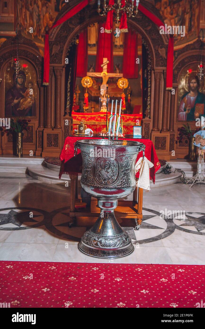 Inside and outside of orthodox church Stock Photo - Alamy