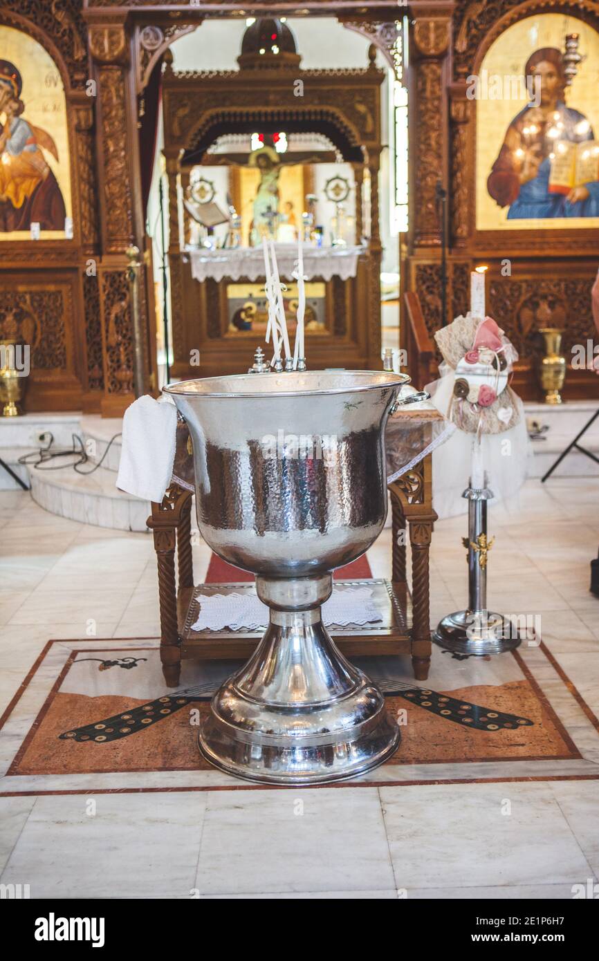 Inside and outside of orthodox church Stock Photo - Alamy