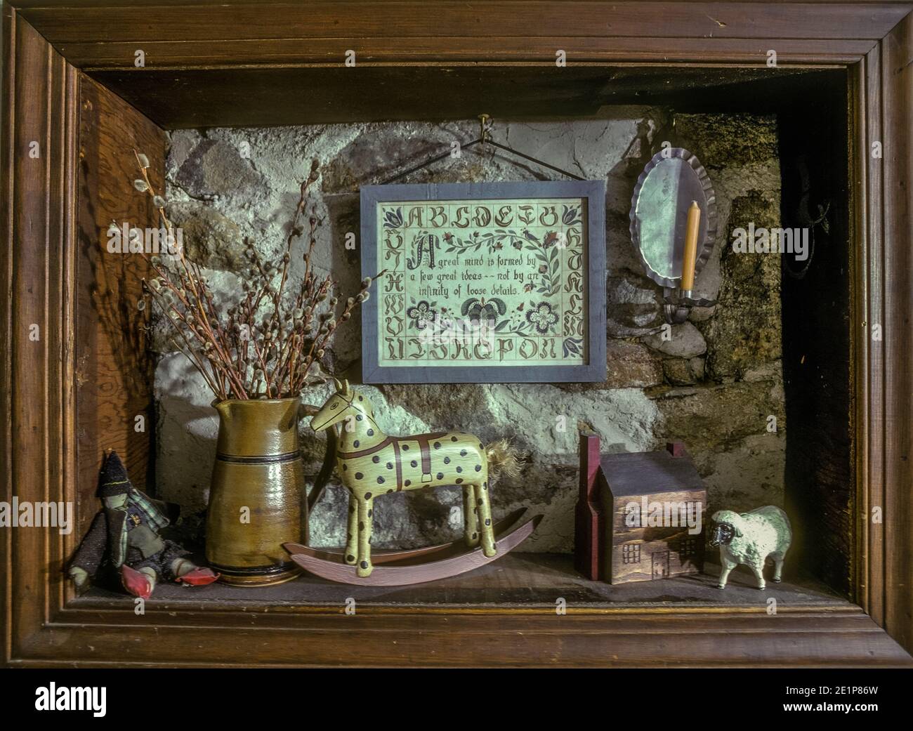 Early american life art, crafts and antiques Stock Photo - Alamy