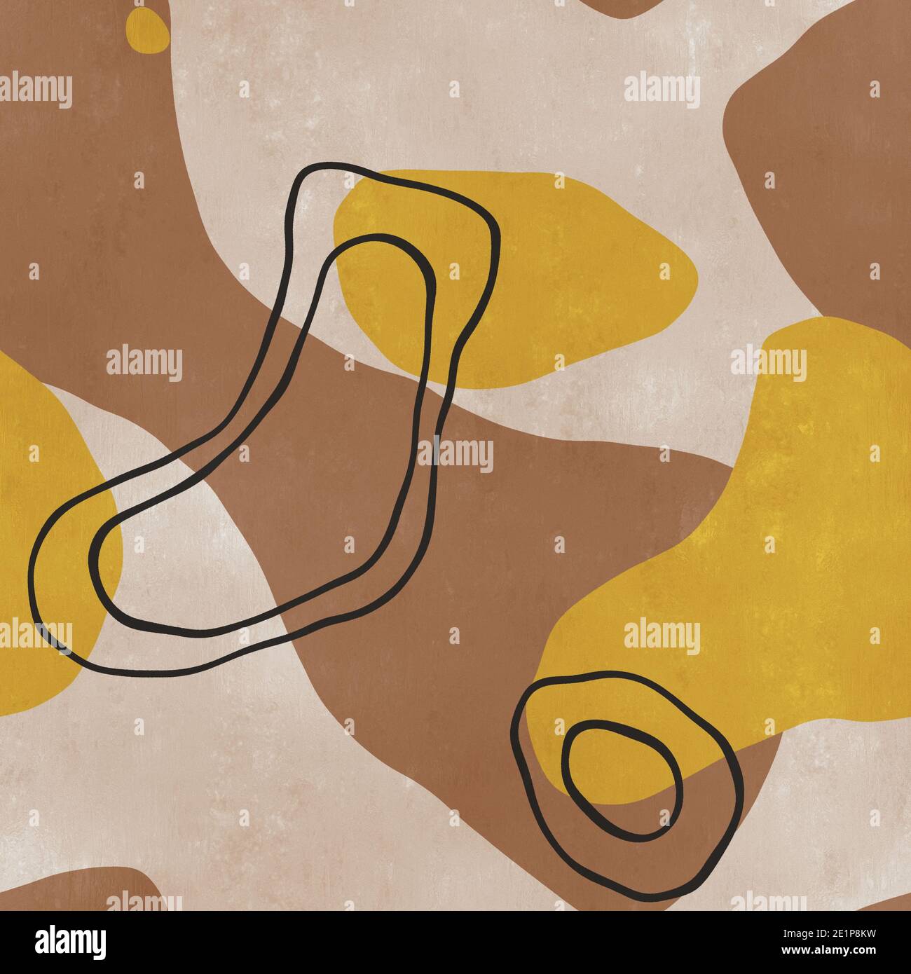 Seamless organic rounded curvy shapes naive design Stock Photo - Alamy