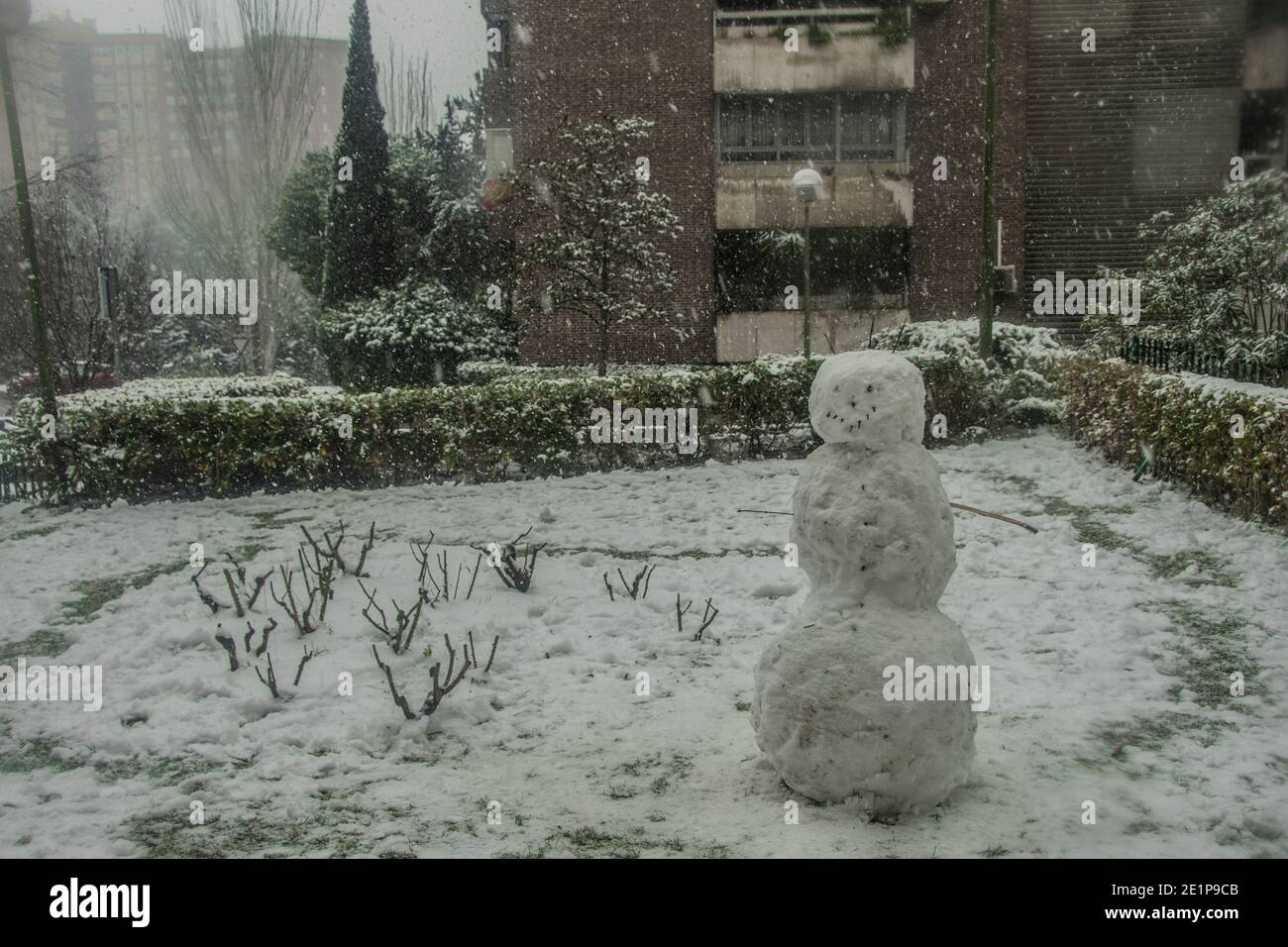 Great snowfall in the streets of the Spanish capital by the storm ...