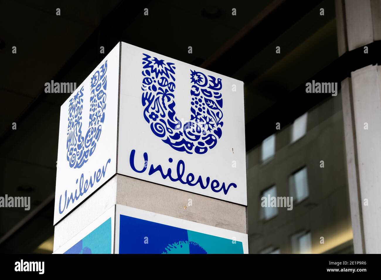 Toronto, Canada - September 29, 2020: Close up Unilever Canada sign at ...