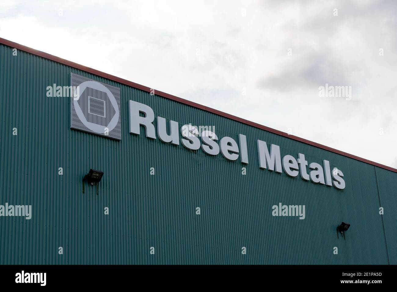 Cambridge, Ontario, Canada - September 27, 2020: Russel Metals sign is ...