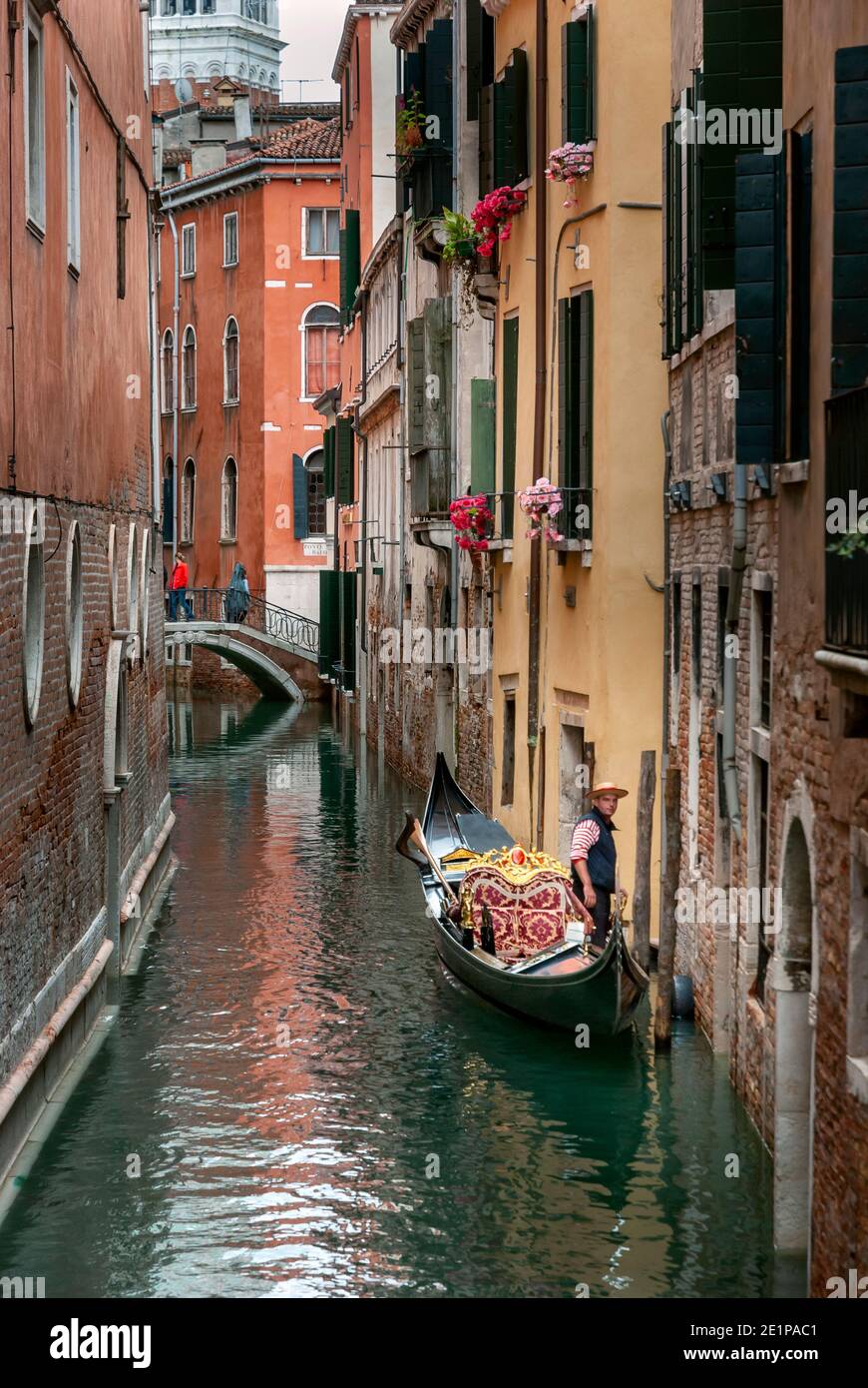 Person rowing gondola in canal in venice hi-res stock photography and ...