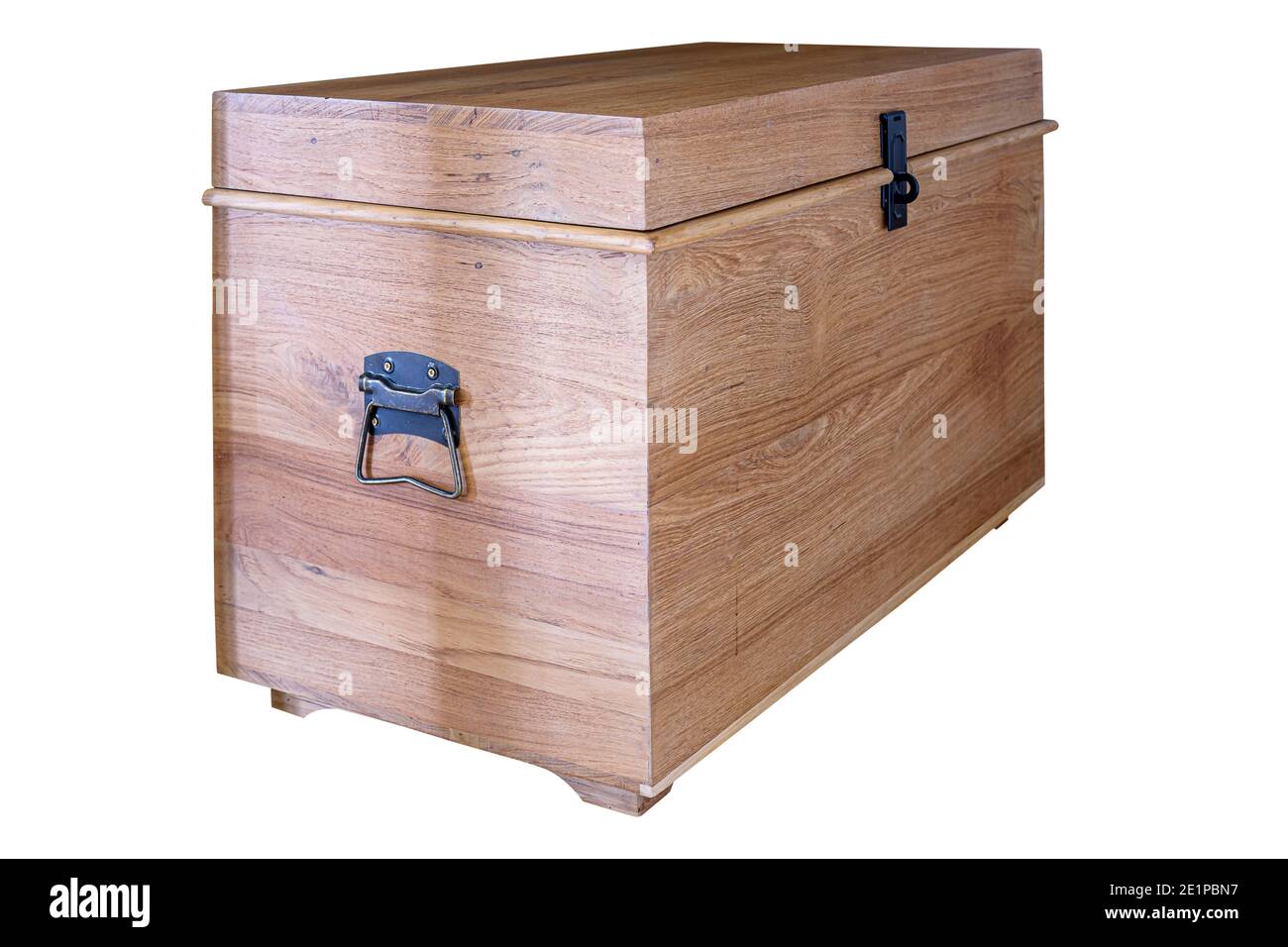 Wooden chest isolated on white backgrounds work with clipping path ...