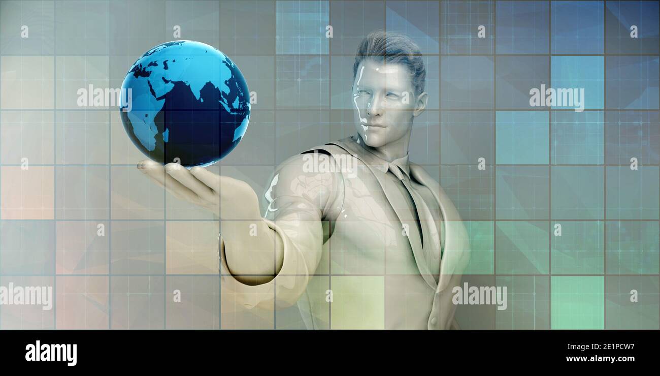 Futuristic Art Abstract With Digital Technology Theme Stock Photo - Alamy