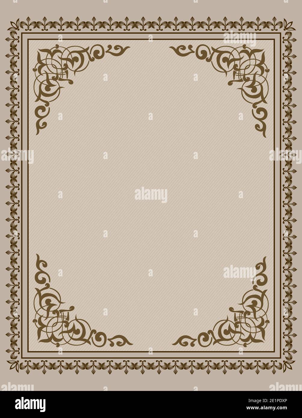 Elegant vintage background with decorative border and patterns. Vintage ...