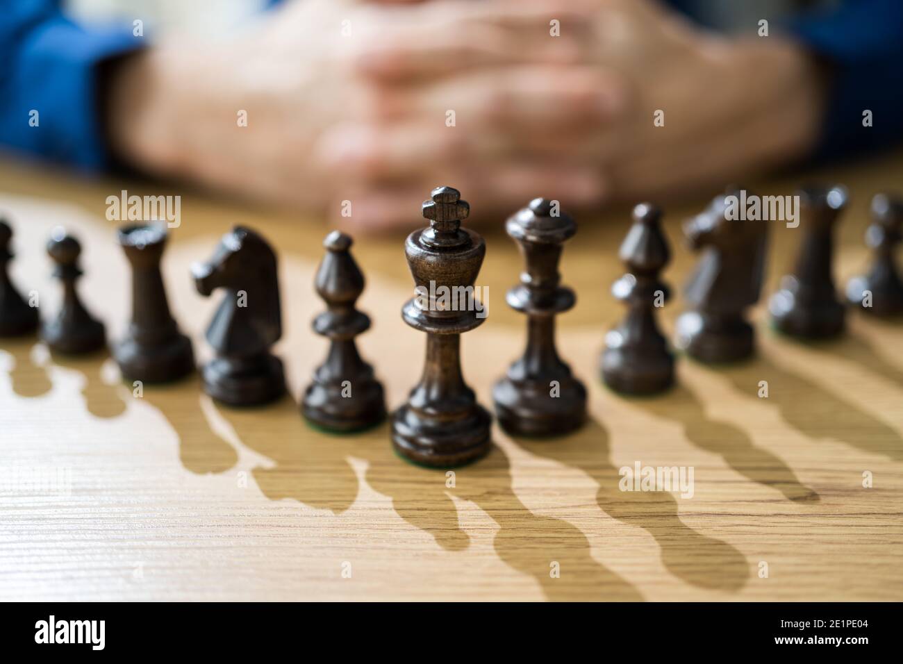 Success Business Strategy. Person With Chess King Stock Photo - Alamy
