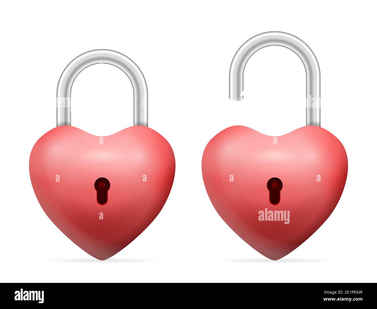 Padlock heart set on a white background. Vector illustration Stock ...