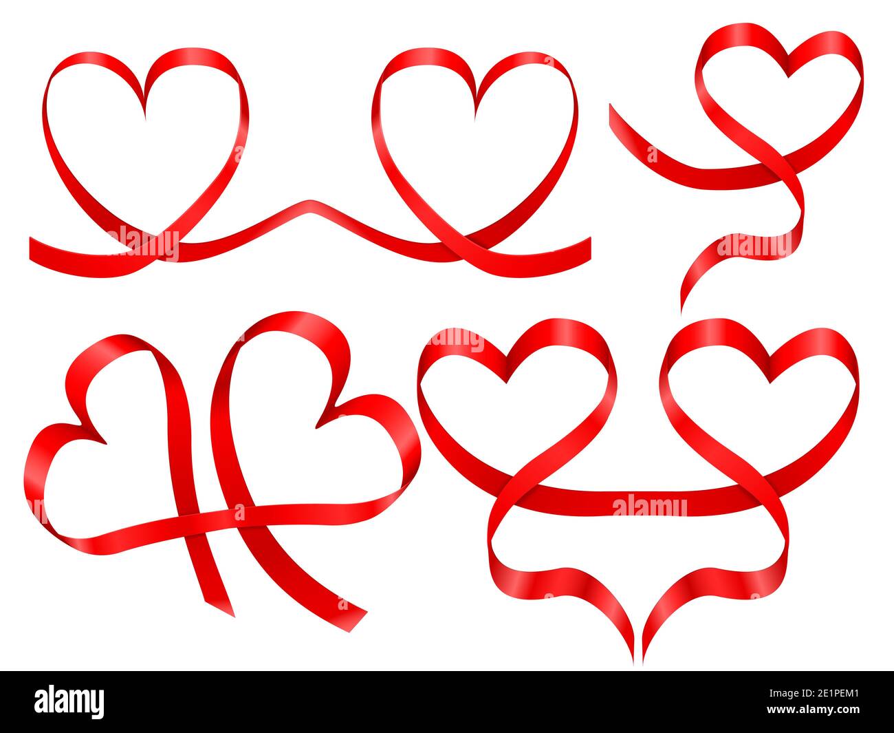 Heart ribbon set on a white background. Vector illustration Stock Photo ...