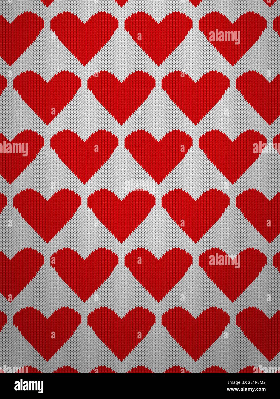 Knitted pattern background with hearts. Vector illustration Stock Photo ...